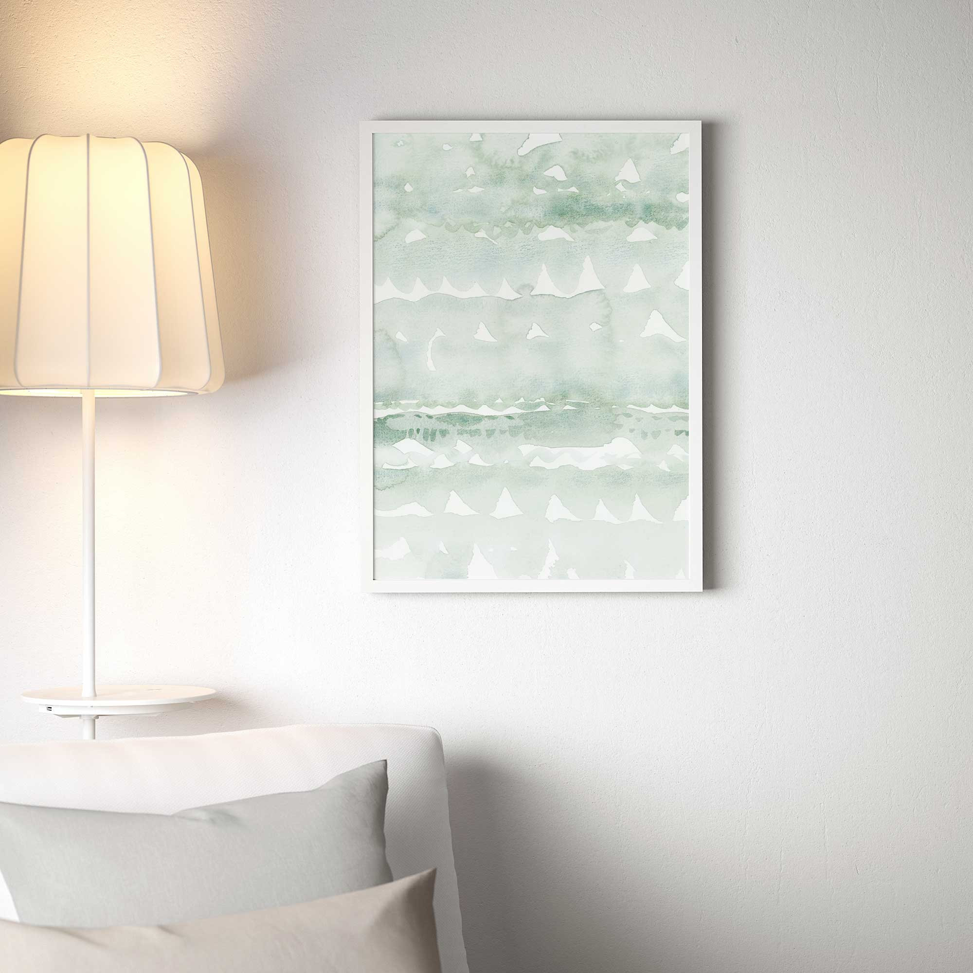 Light Green Painting Set of 2 Abstract Watercolor Print - Etsy
