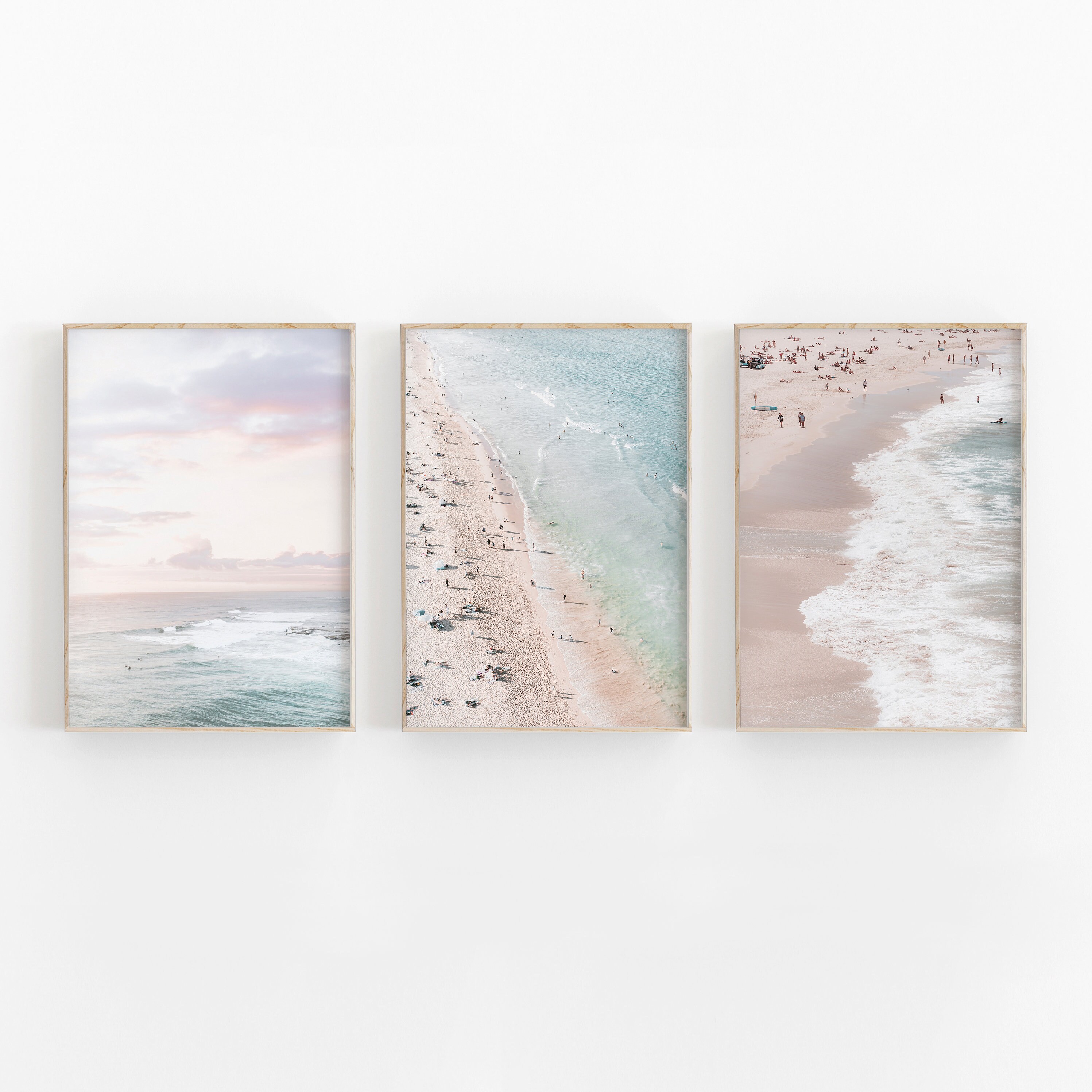 Beach Print Set of 3 Pastel Color Prints Coastal Printable | Etsy