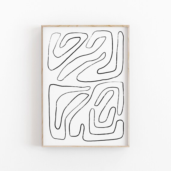Abstract Print Black Ink Print Printable Art INSTANT - Etsy
