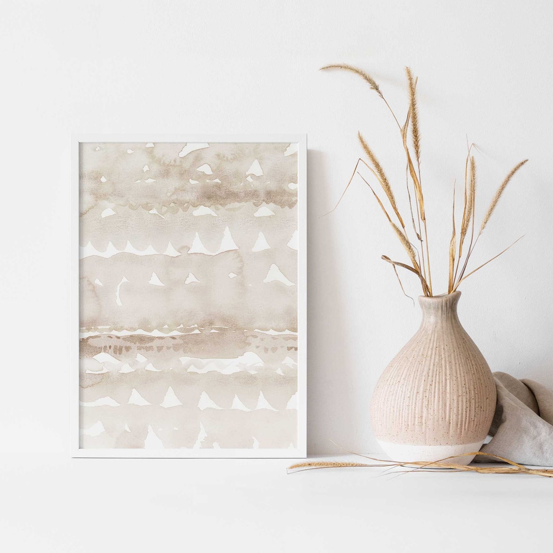 Beige Painting Set of 2, Abstract Watercolor Wall Art, PRINTABLE Art ...