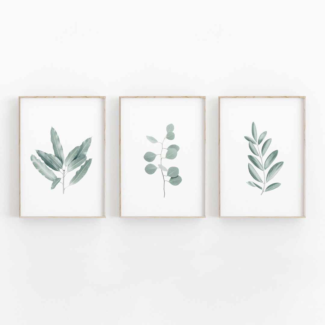 Botanical Print Set of 3, Greenery Print, Printable Art, INSTANT ...