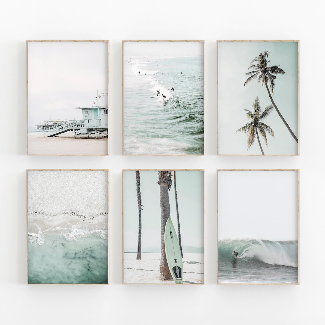 Beach Print Set of 6, Surfing Wall Art, PRINTABLE Art, Photography ...
