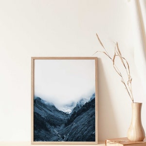 Indigo Mountain Print Set of 3 Nature Print Printable Art - Etsy