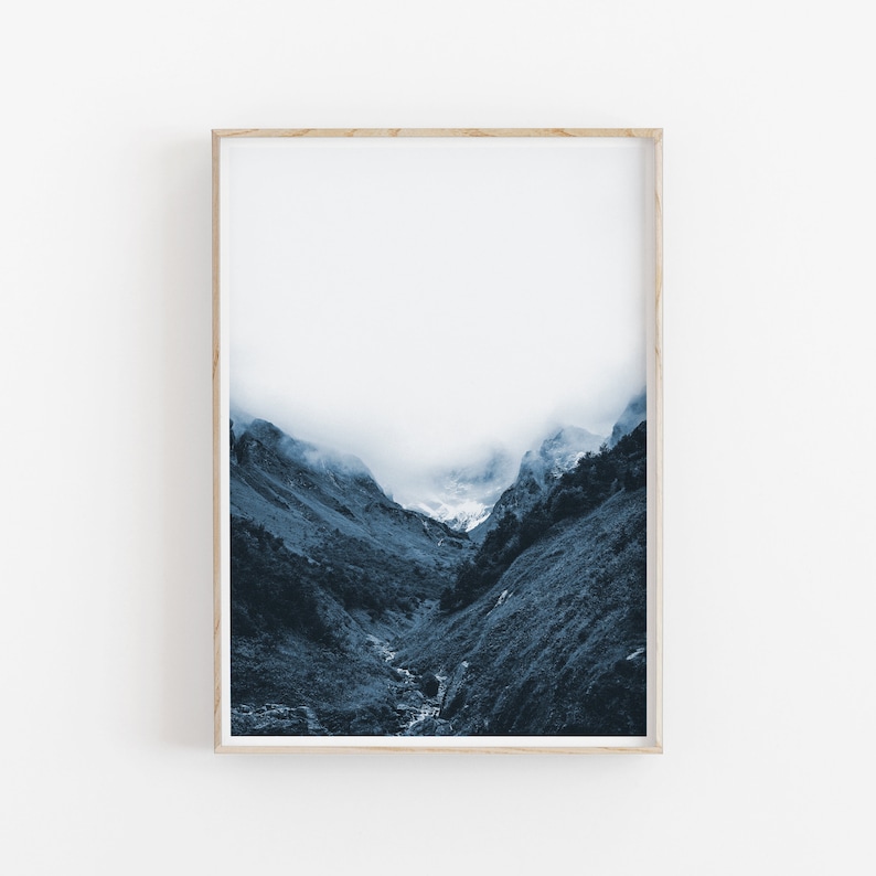 Indigo Mountain Print Set of 3 Nature Print Printable Art - Etsy Canada