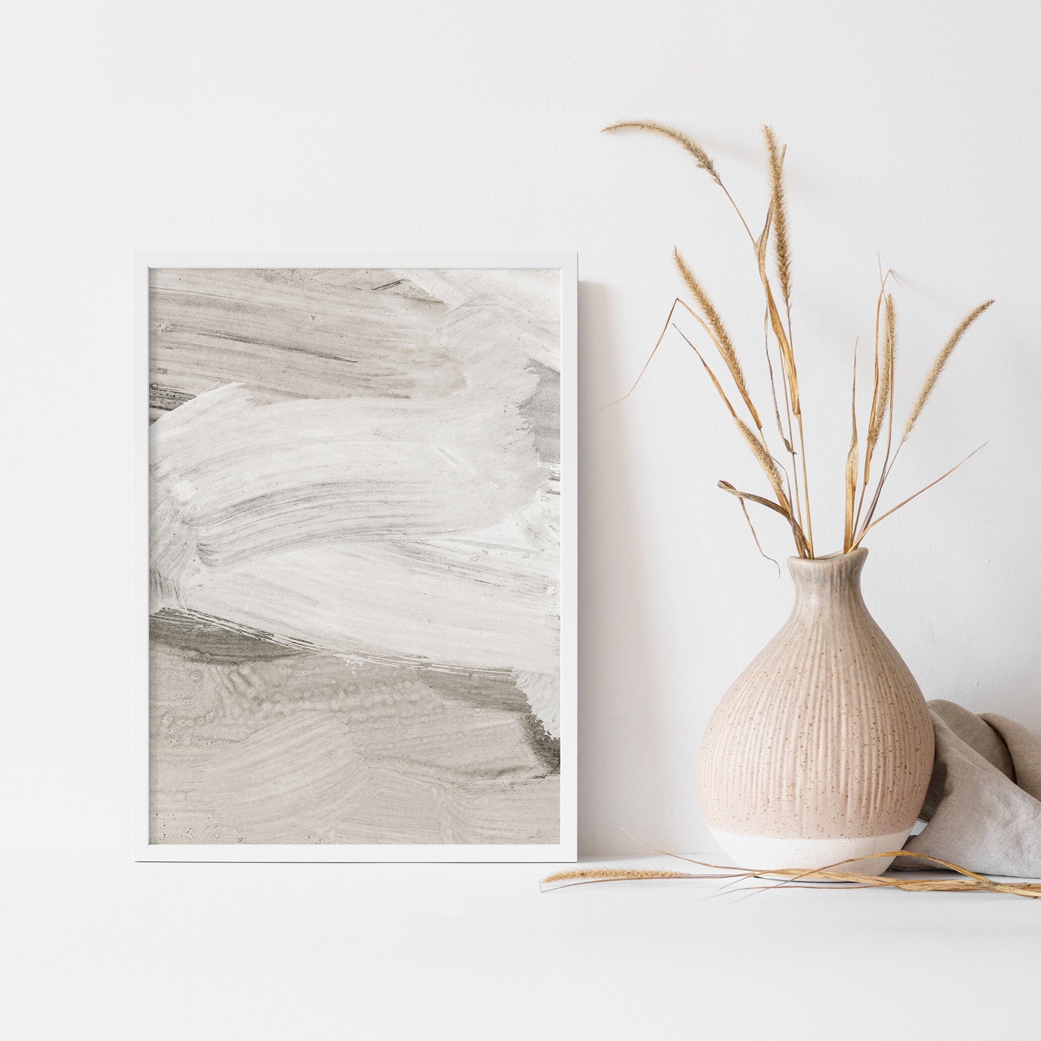 Beige Painting Set of 2, Abstract Print, Minimalist Wall Art, PRINTABLE ...