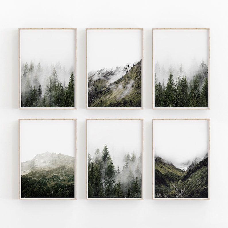 Nordic Print Set of 6 Nature Print Printable Art INSTANT | Etsy