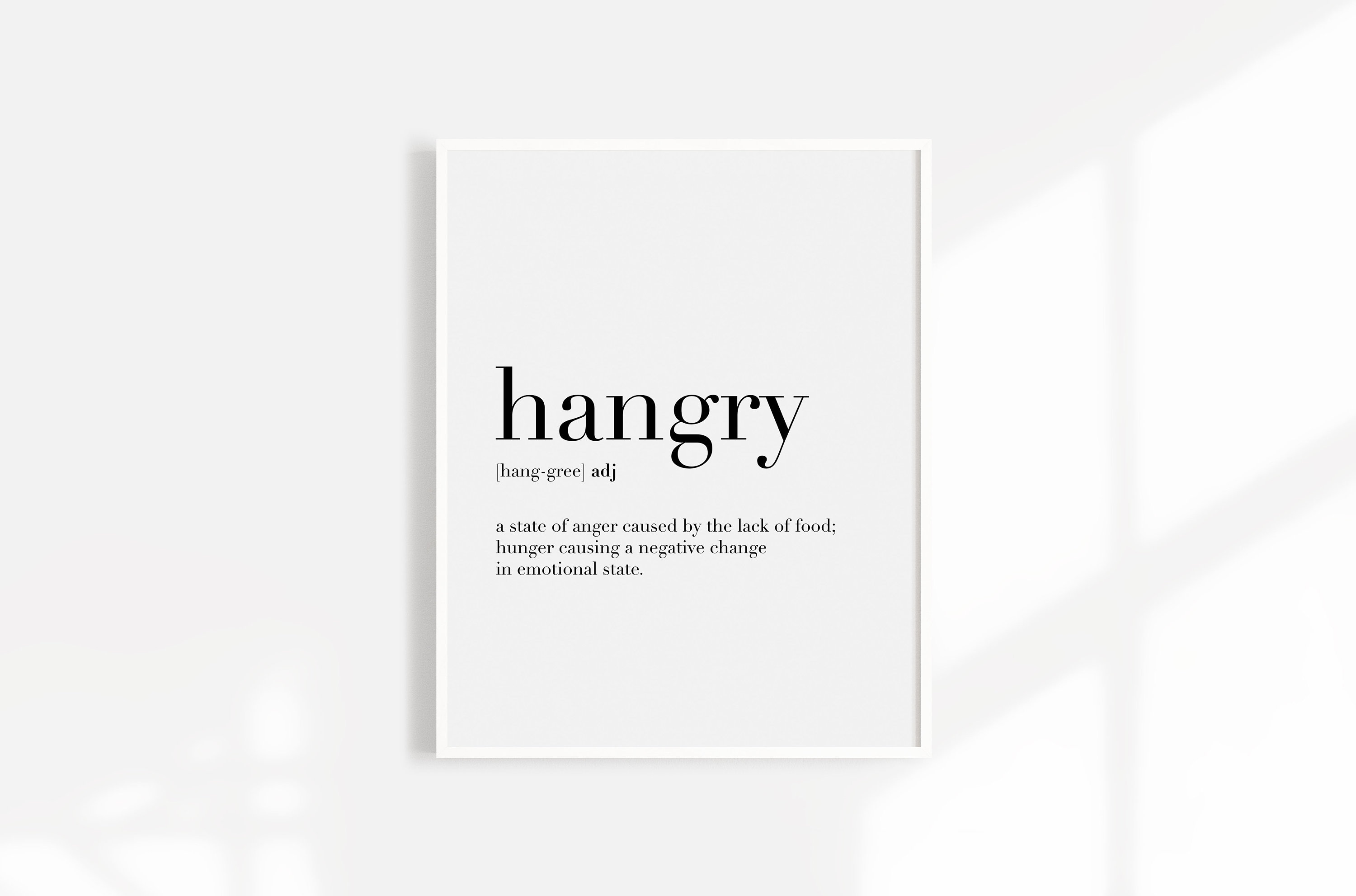 Hangry Definition Quote Printable Typography Art INSTANT | Etsy