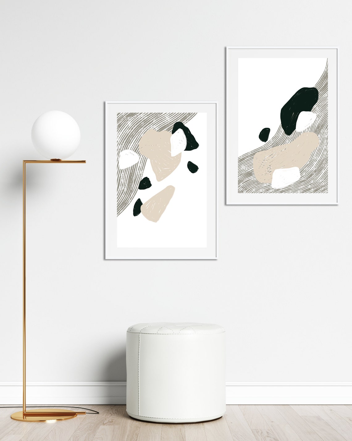 Abstract Art Set of 2 Double Abstract Print Printable Art | Etsy