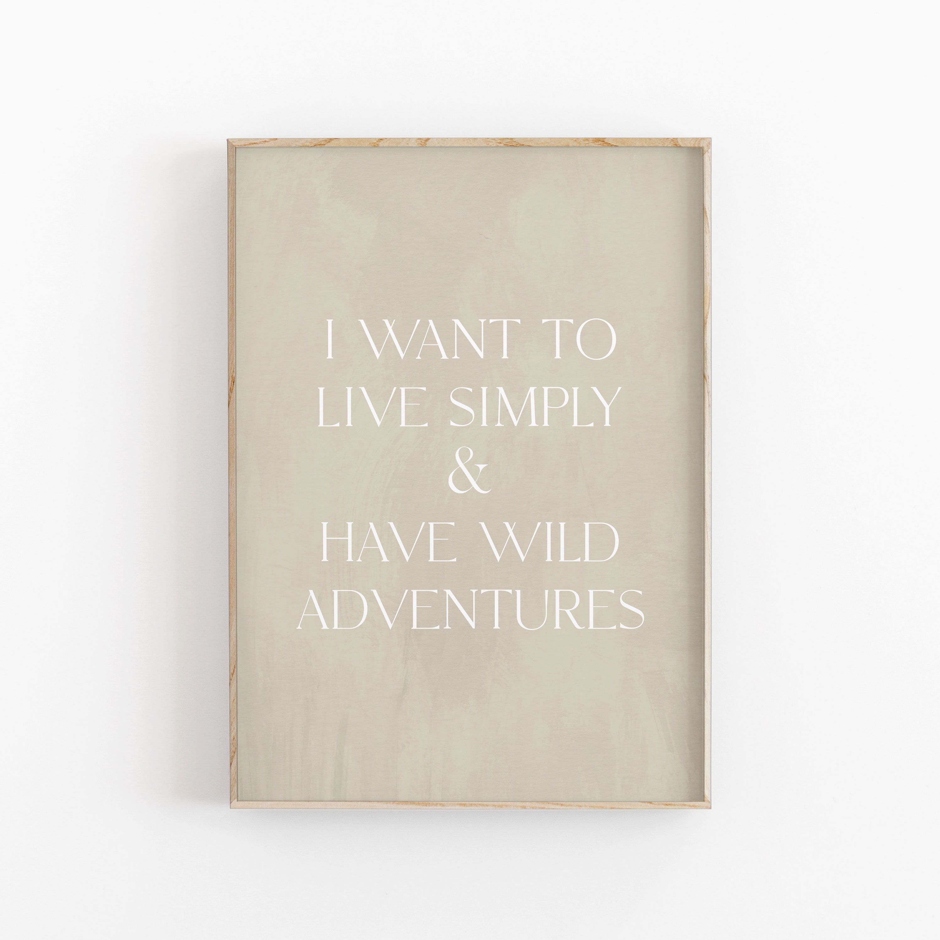 I Want To Live Simply Quote printable Typography Art INSTANT | Etsy
