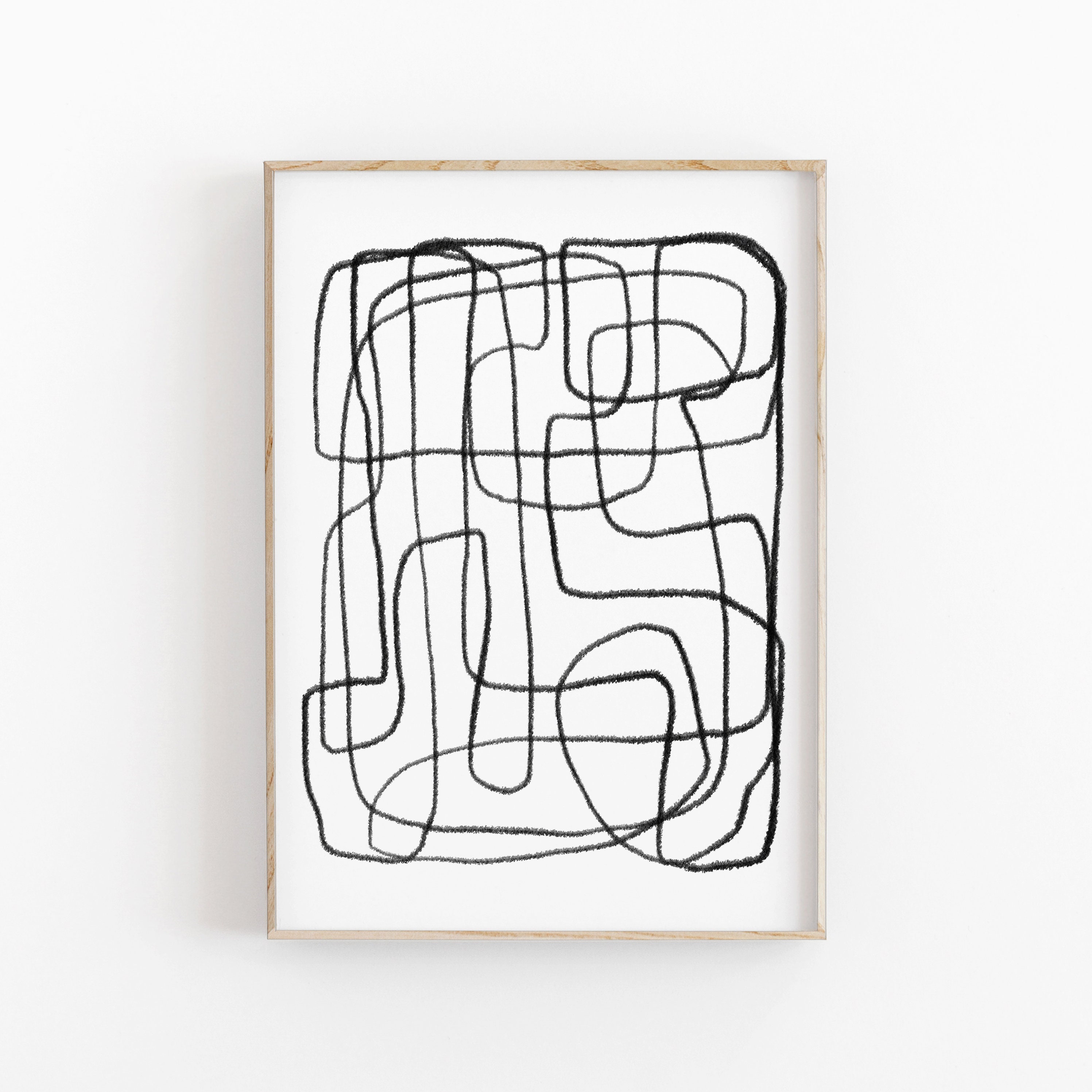 Abstract Art Set of 2 Line Drawing Abstract Print Printable | Etsy