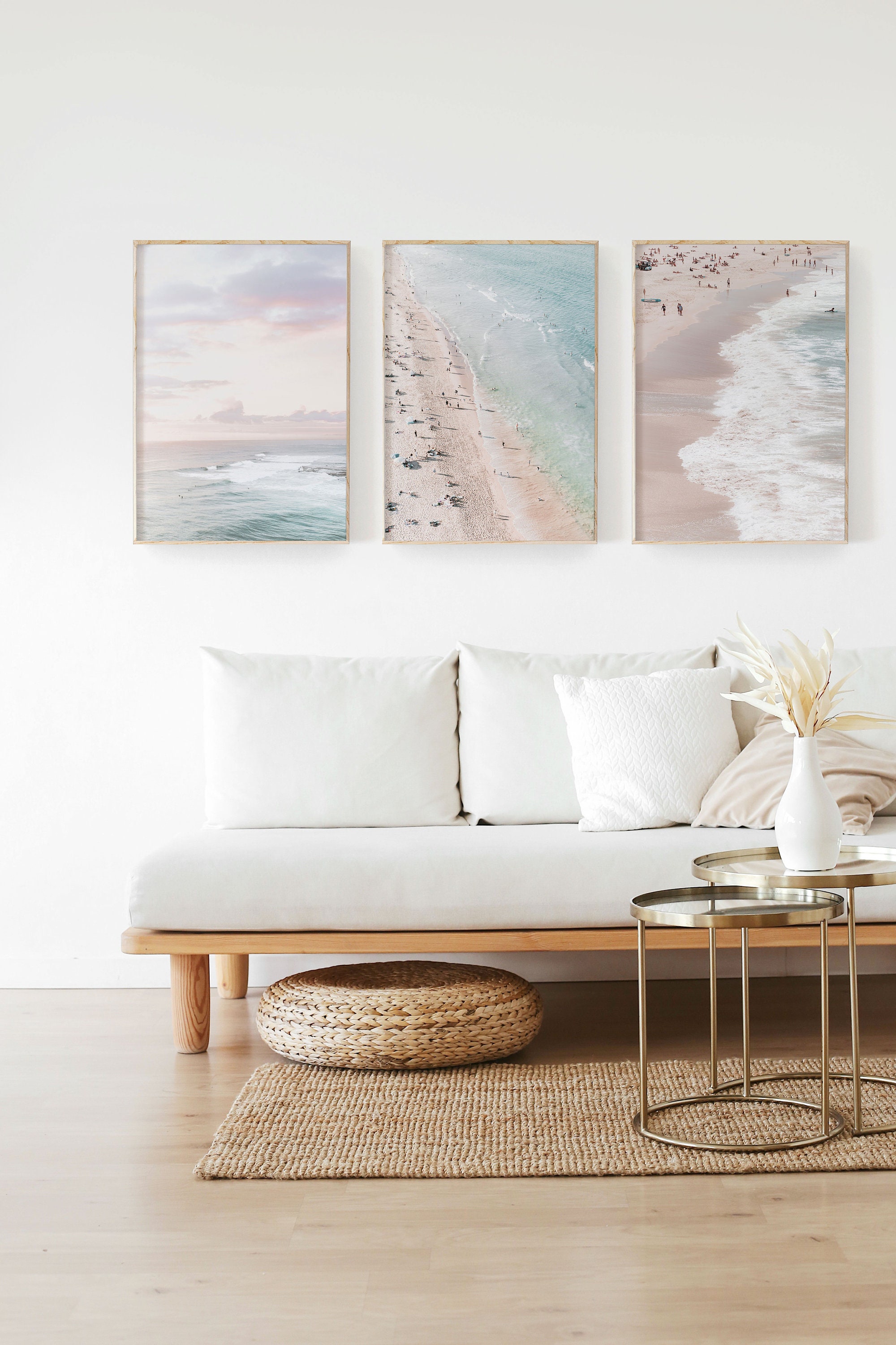 Beach Print Set of 3 Pastel Color Prints Coastal Printable | Etsy