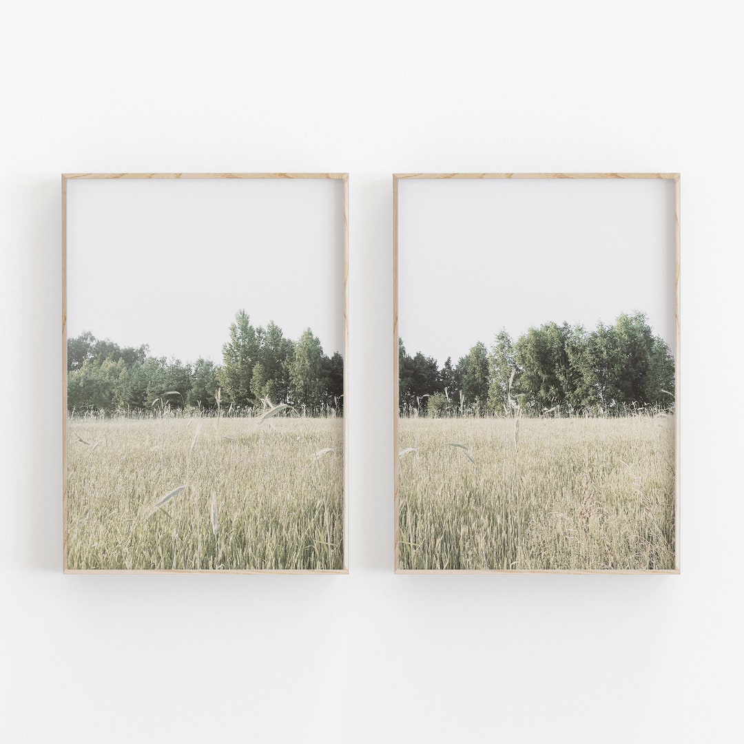 Nature Print Set of 2, Botanical Landscape Wall Art, PRINTABLE Art ...