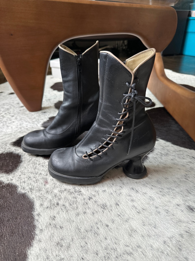 VINTAGE JOHN FLUEVOG Mini Lover Boots Black Size 6.5 - Etsy Canada