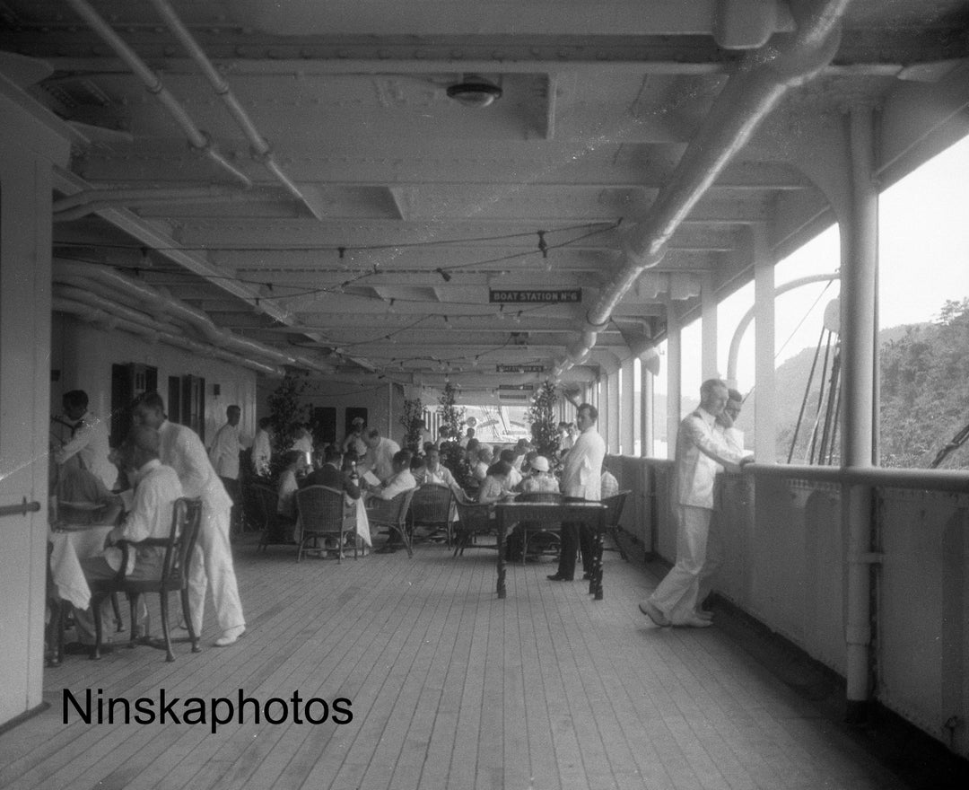Ship Deck Scene, S.S. Orbita - Panama Canal, Panama 1927 - Fine Art ...