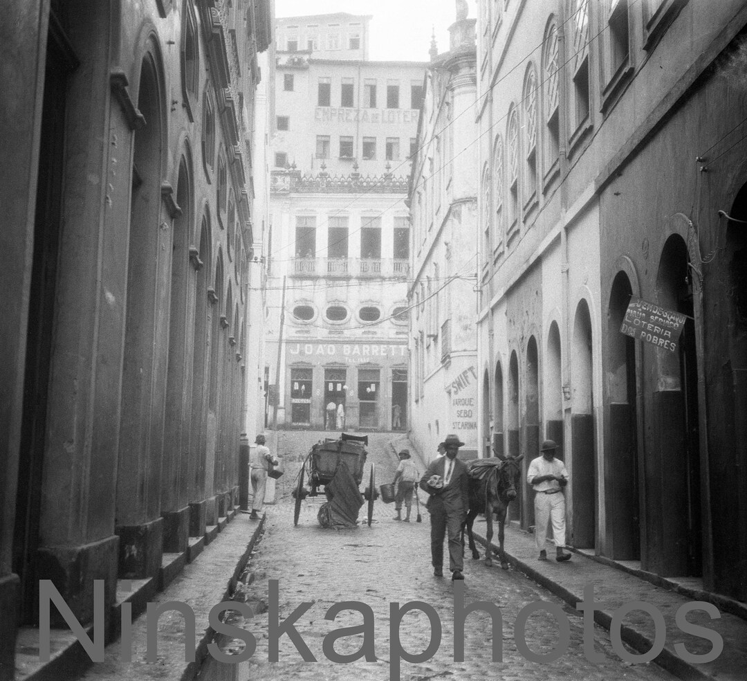 Salvador, Bahia, Brazil, Street Scene Narrow Street, 1920s Antique ...