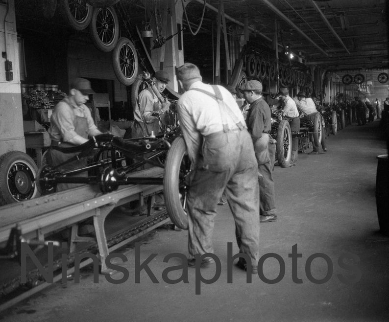 Ford Model T, Assembly Line, Fordson Plant, Detroit, Michigan, USA ...