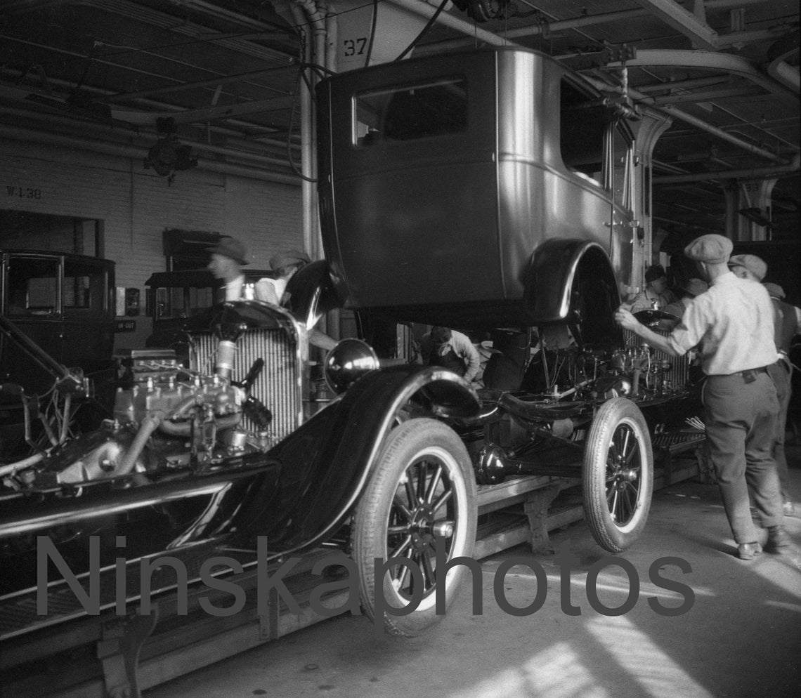Ford Model T Assembly Line, Ford Factory Fordson Plant, Detroit ...