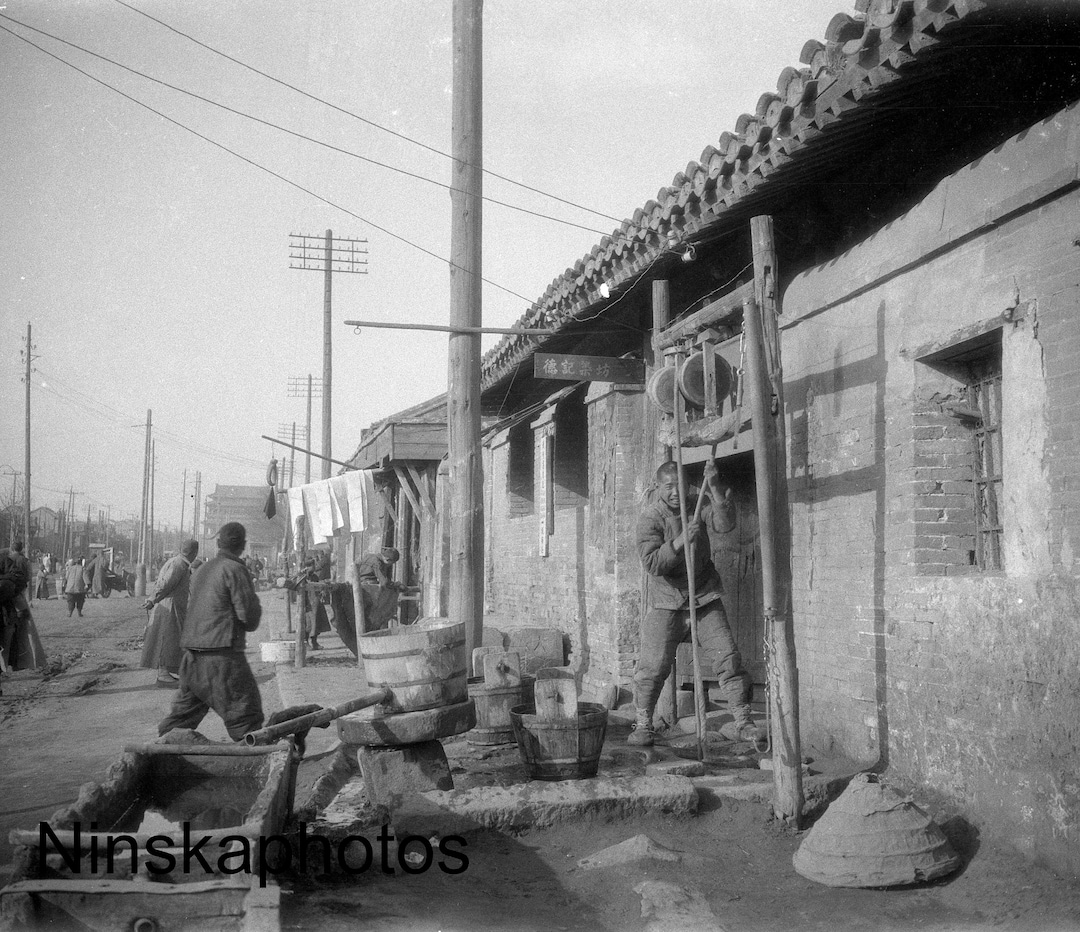 Street Scene - Beijing - Peking - China - 1925 - Fine Art Antique Photo ...