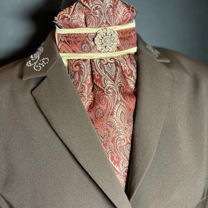 Dressage Stock Tie Euro Style 2 - Bordeaux Gold - Etsy