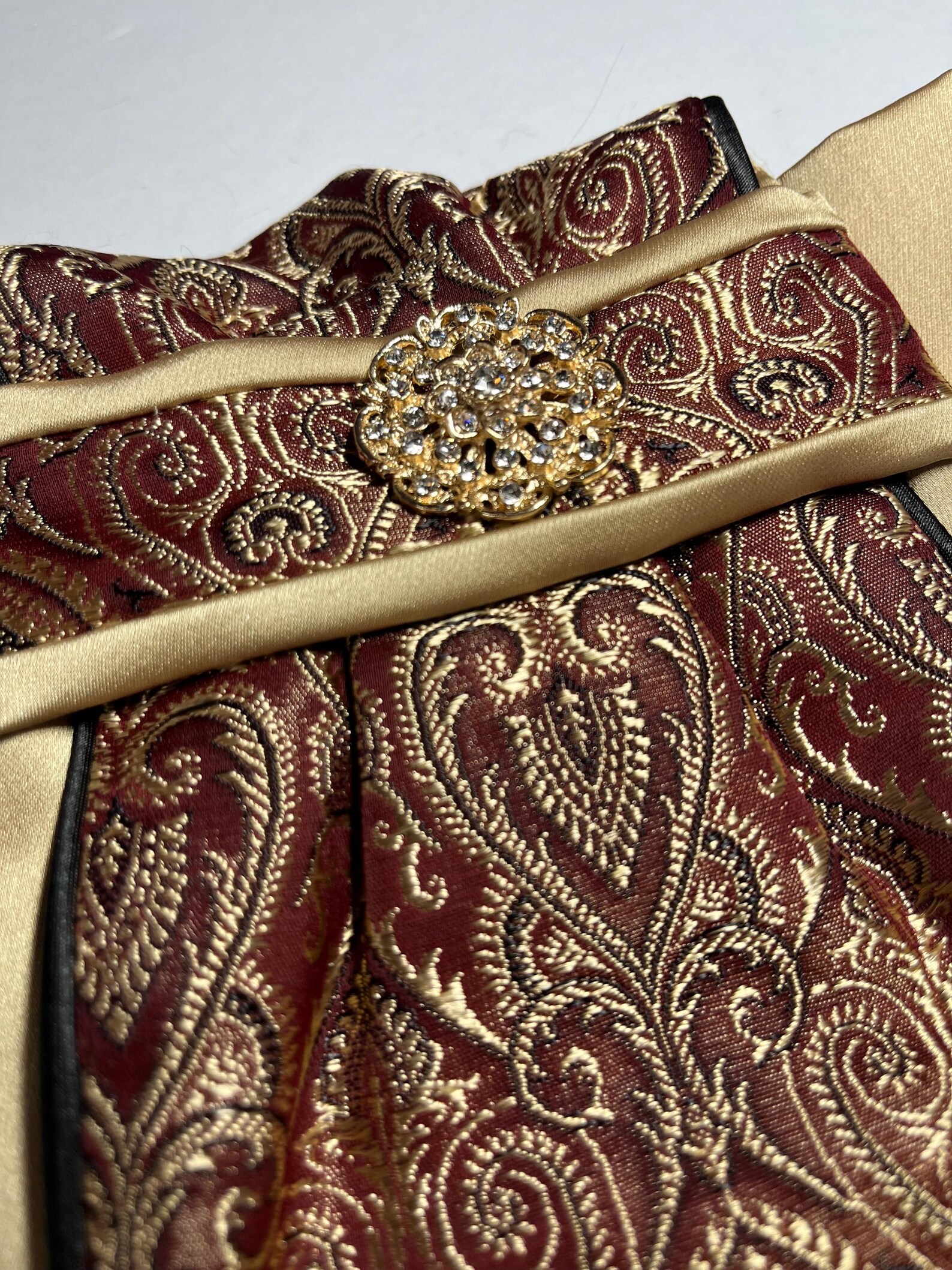 Dressage Stock Tie Euro Style 2 - Bordeaux Gold - Etsy