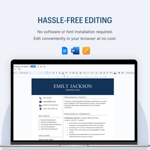 Google Docs Resume Template Bundle With Matching Cover Letter ...