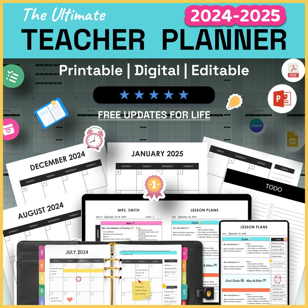 Ultimate Teacher Planner 2024-2025, Editable Planner, Printable ...