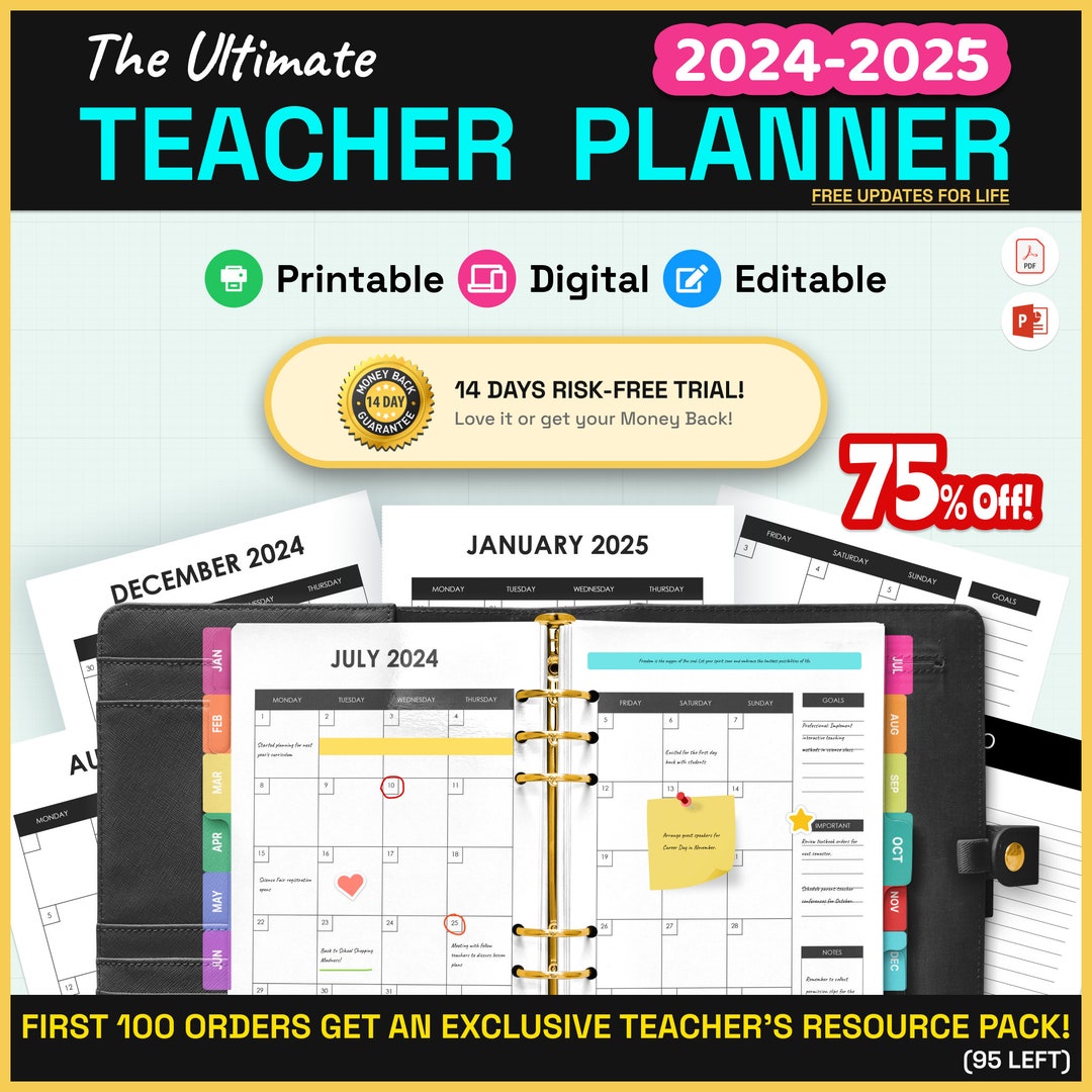 Ultimate Teacher Planner 2024-2025, Editable Planner, Printable ...