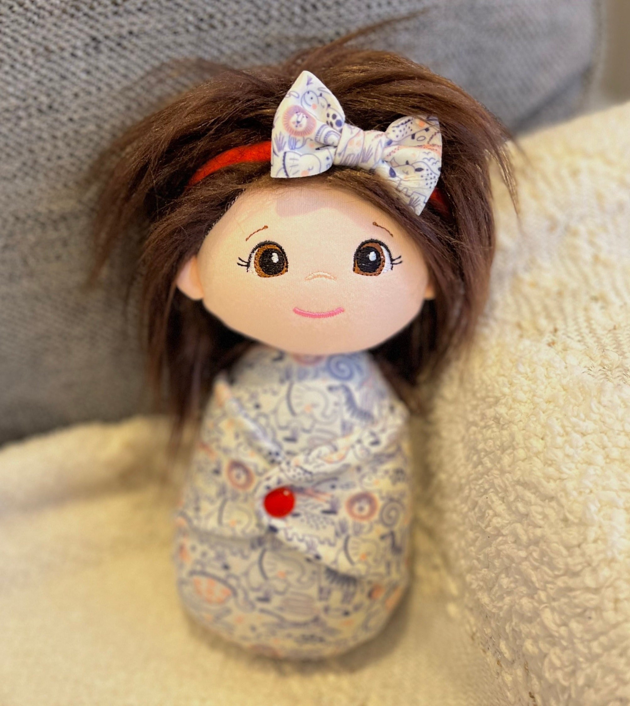 Swaddle Baby Doll safari Animals Print Handmade - Etsy