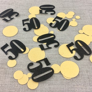 Custom Number Confetti 10 20 30 40 50 Golden Anniversary - Etsy