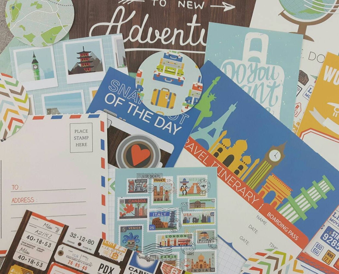Travel Theme Paper Ephemera 30 pcs Road Trip Paper Pack | Etsy