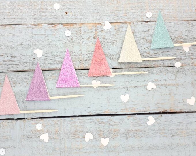 Patriotic Flag Cupcake Toppers / Red White and Blue Cupcake Toppers ...