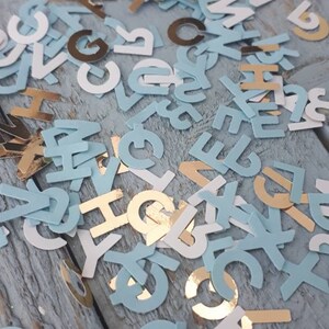Alphabet Confetti Blue or Pink and Gold Baby Shower - Etsy