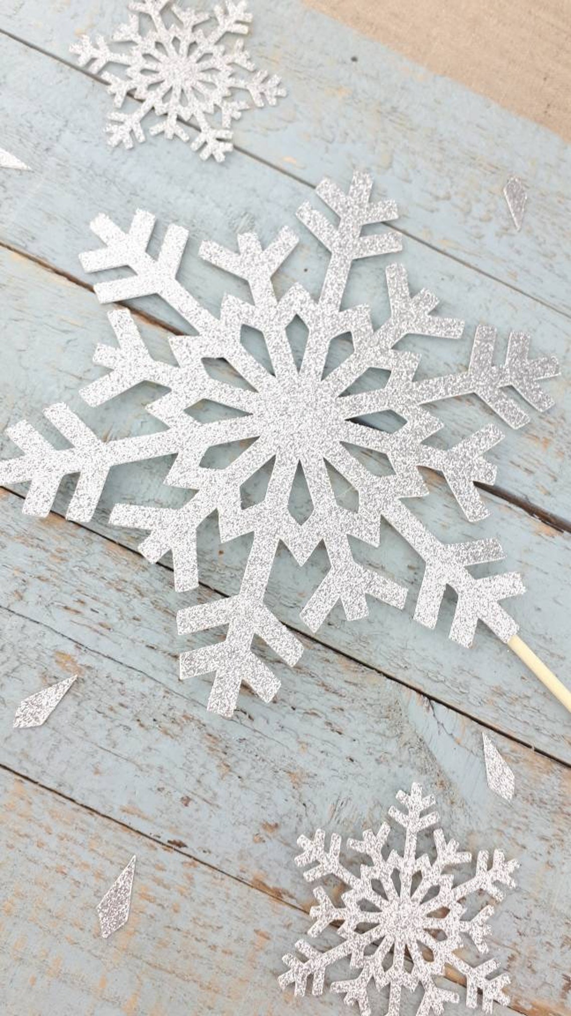 Snowflake Cake Topper 5 Winter Party Decorations - Etsy