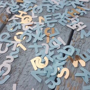 Alphabet Confetti Blue or Pink and Gold Baby Shower - Etsy