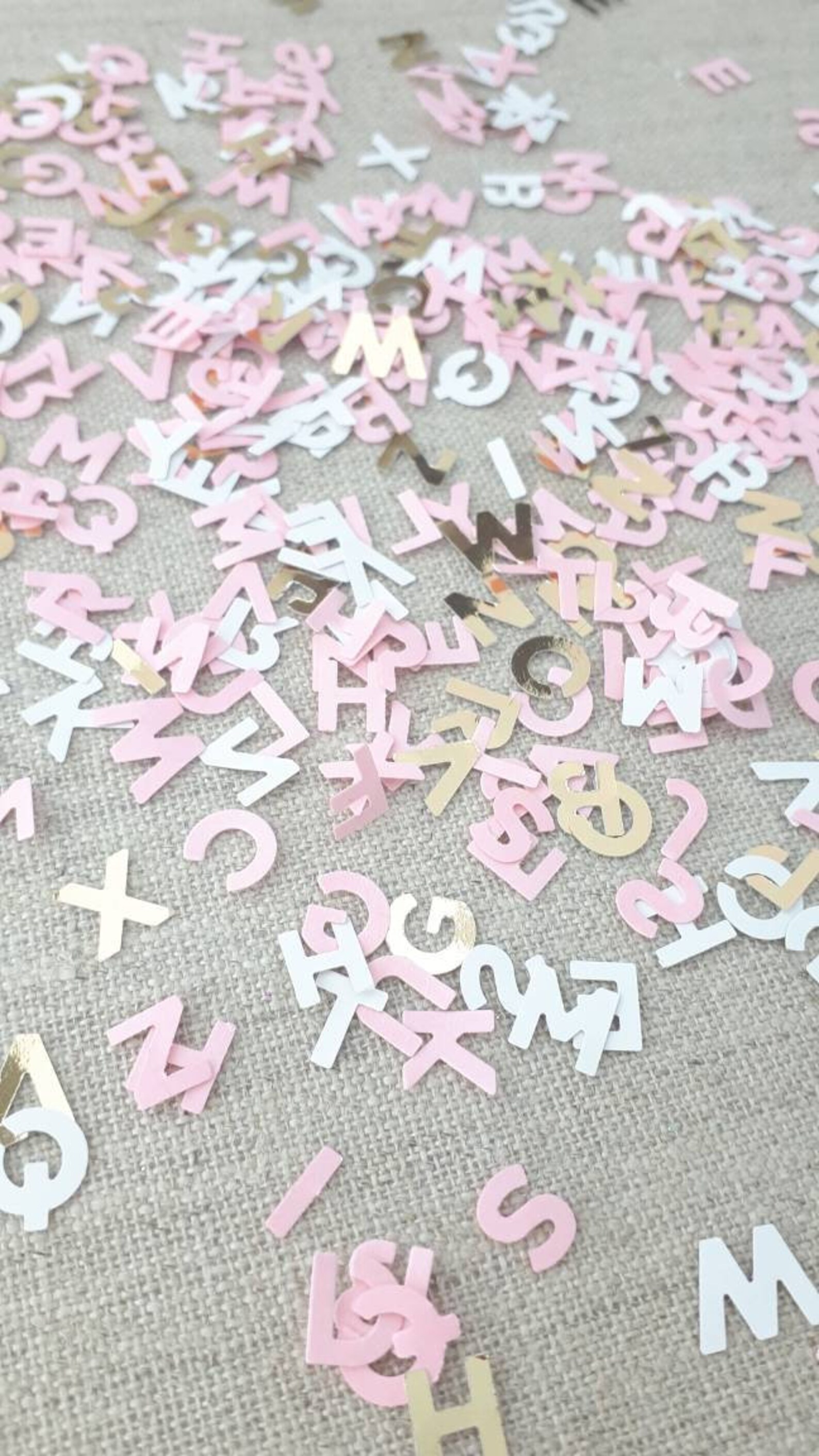Alphabet Confetti Blue or Pink and Gold Baby Shower - Etsy