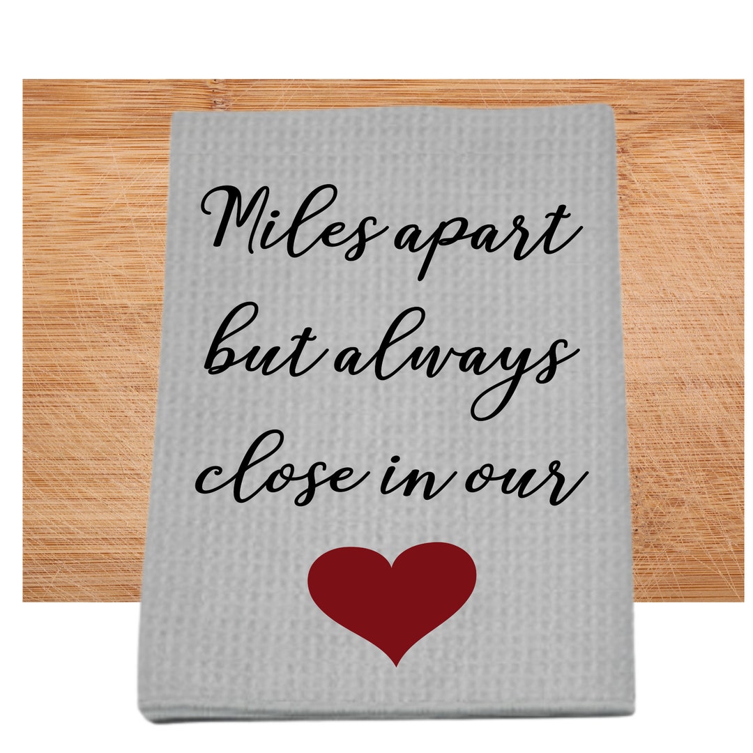 Kitchen Dish Towel 16x24 Gray Red Black Long Distance Sentimental ...