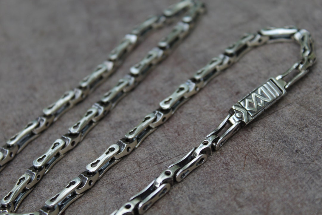 Handmade Sterling Silver 925 Motorcycle Chain Necklace - 5mm - Etsy