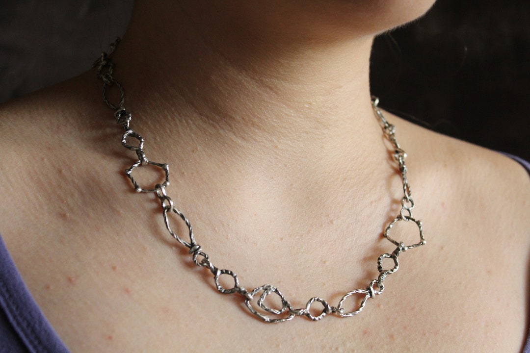 925,primitive Necklace,custom,rugged Necklace,links Chain,oxidized ...