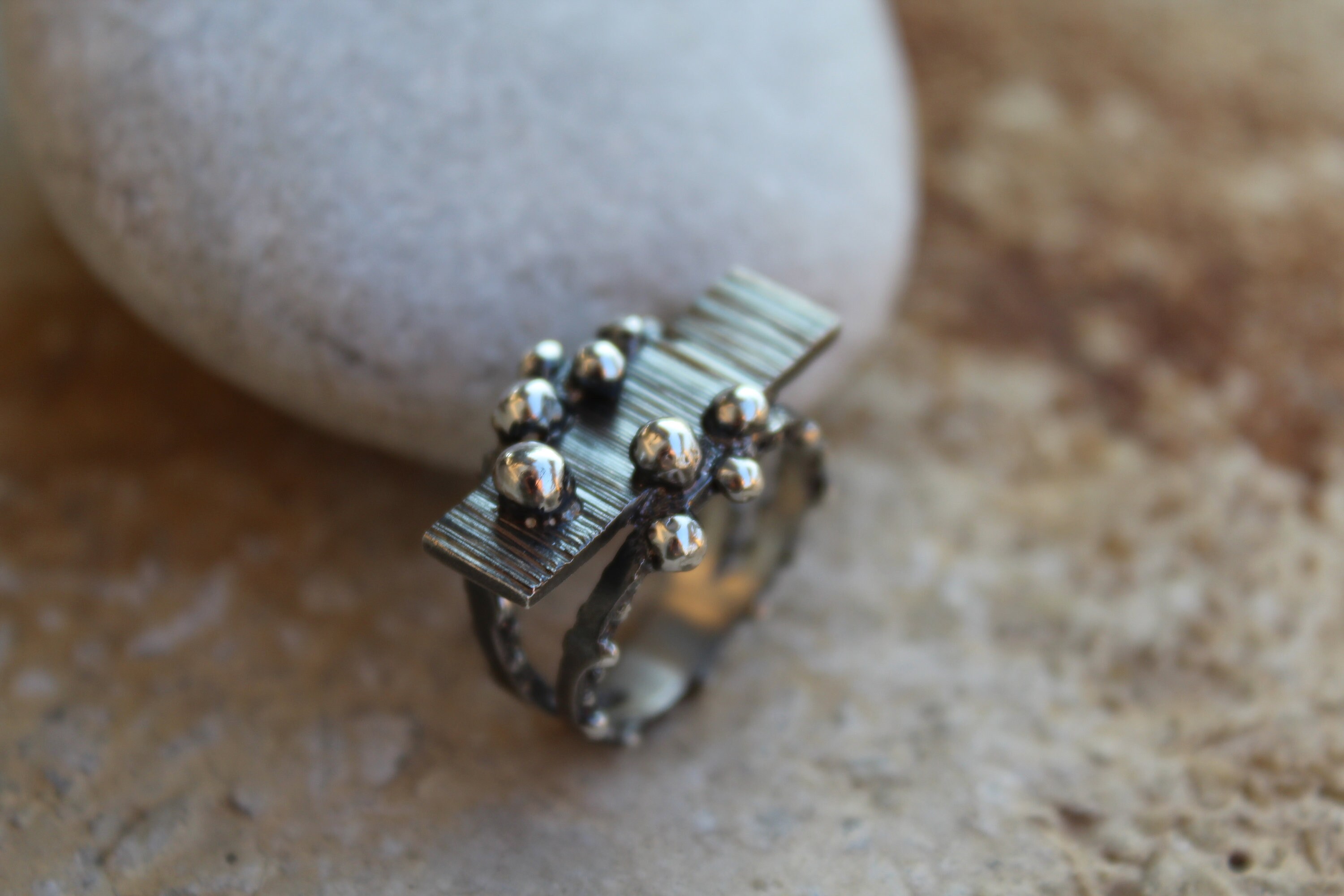 Artisan Silver Ring,textured Ring,oxidized Silver,unique Ring,modern ...