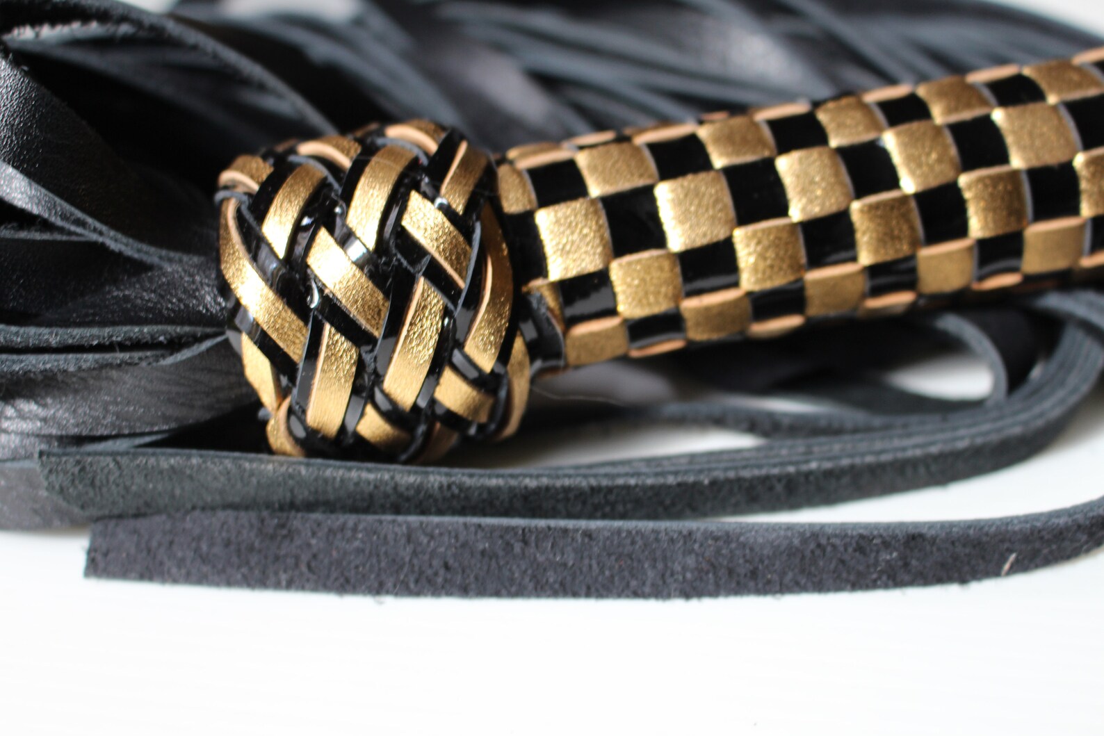 BDSM Flogger Black Leather Flogger Fetish Leather Flogger - Etsy