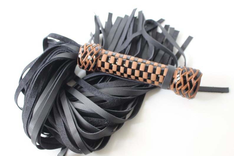 BDSM Flogger Black Leather Flogger Fetish Leather Flogger - Etsy