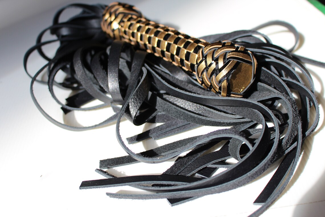 BDSM Flogger Black Leather Flogger Fetish Leather Flogger - Etsy