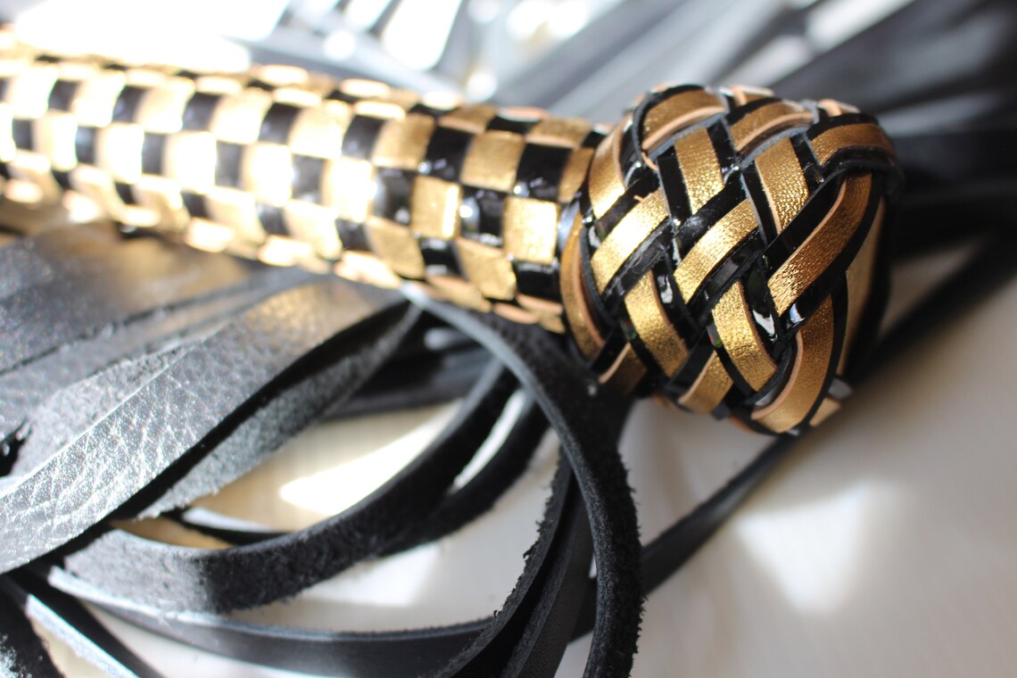 BDSM Flogger Black Leather Flogger Fetish Leather Flogger - Etsy