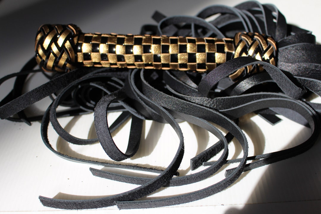 BDSM Flogger, Black Leather Flogger, Fetish Leather Flogger, , Leather ...