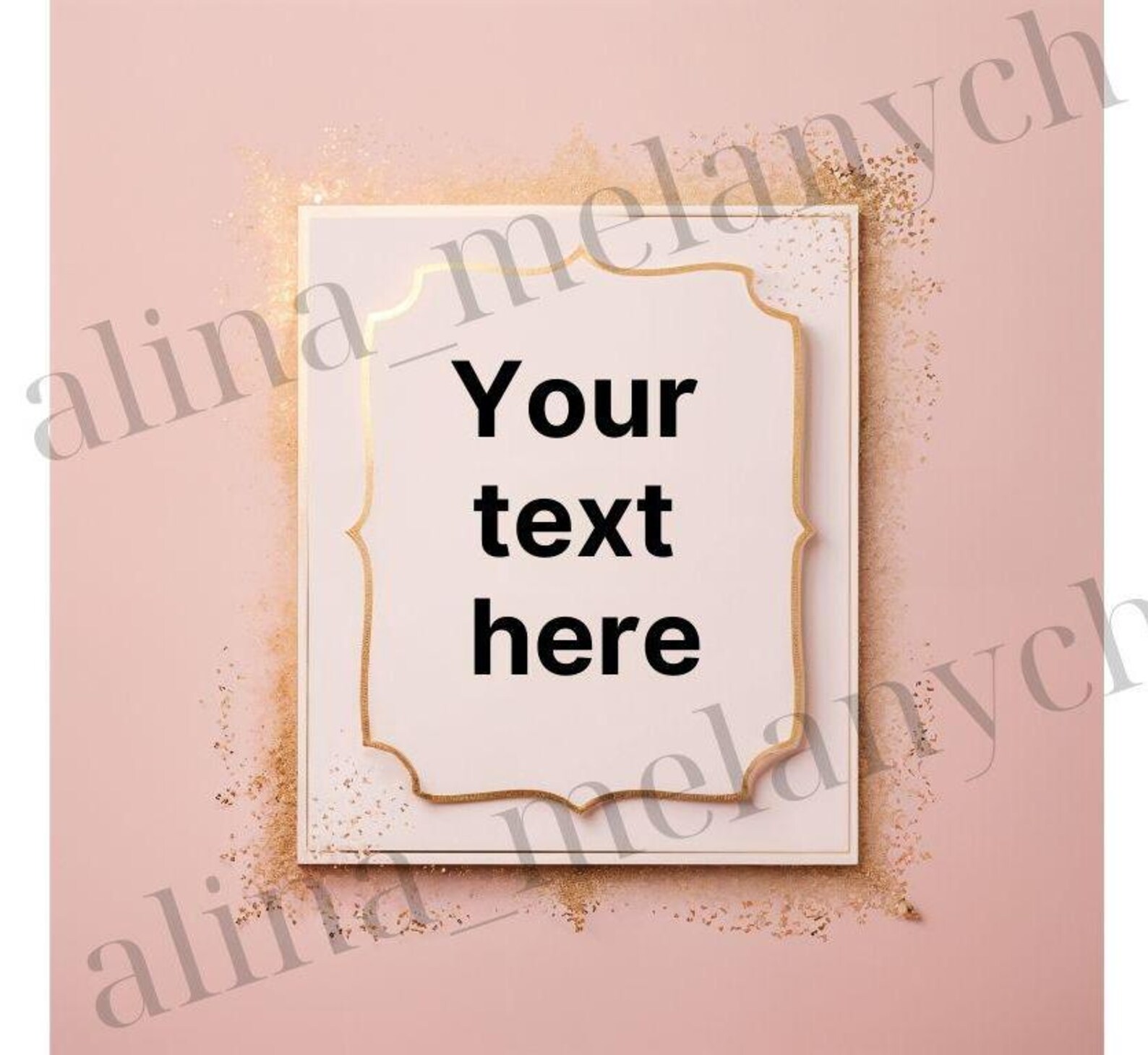 Elegant Pink Gold Card Mockup, Front-back Mockup, Minimalistic Template ...