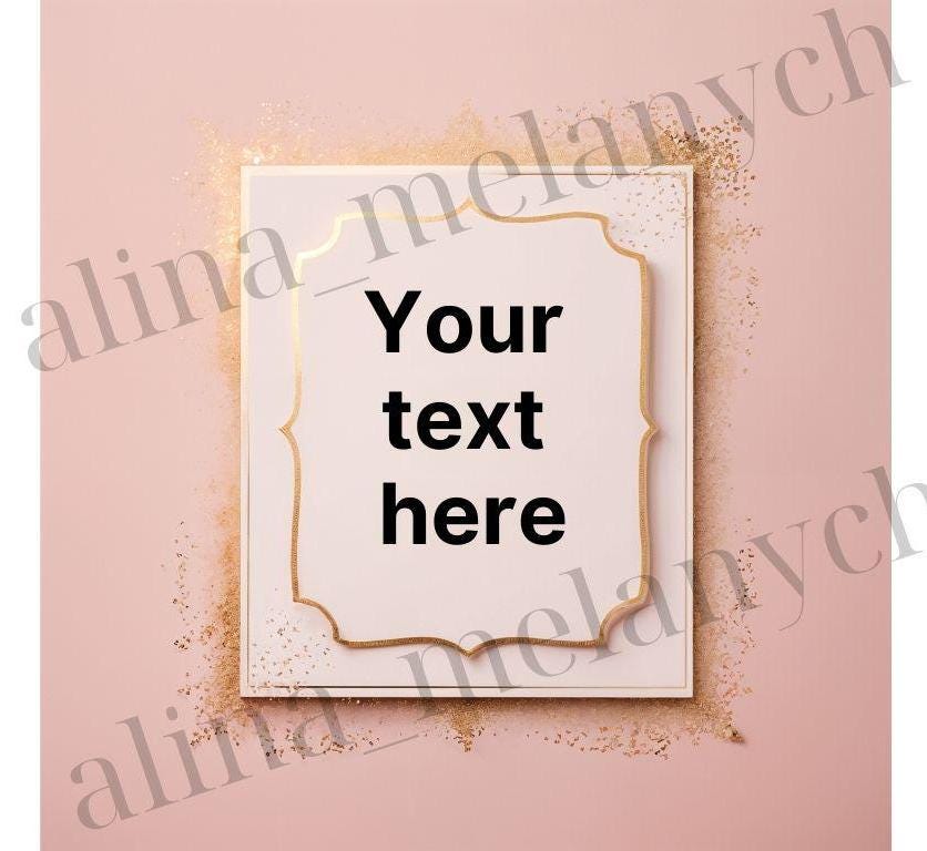 Elegant Pink Gold Card Mockup, Front-back Mockup, Minimalistic Template ...