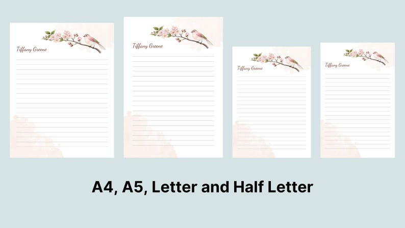 Personalized Letterhead Printer Paper, Monogram Notepad, Custom Name Notepad, Digital Writing ...