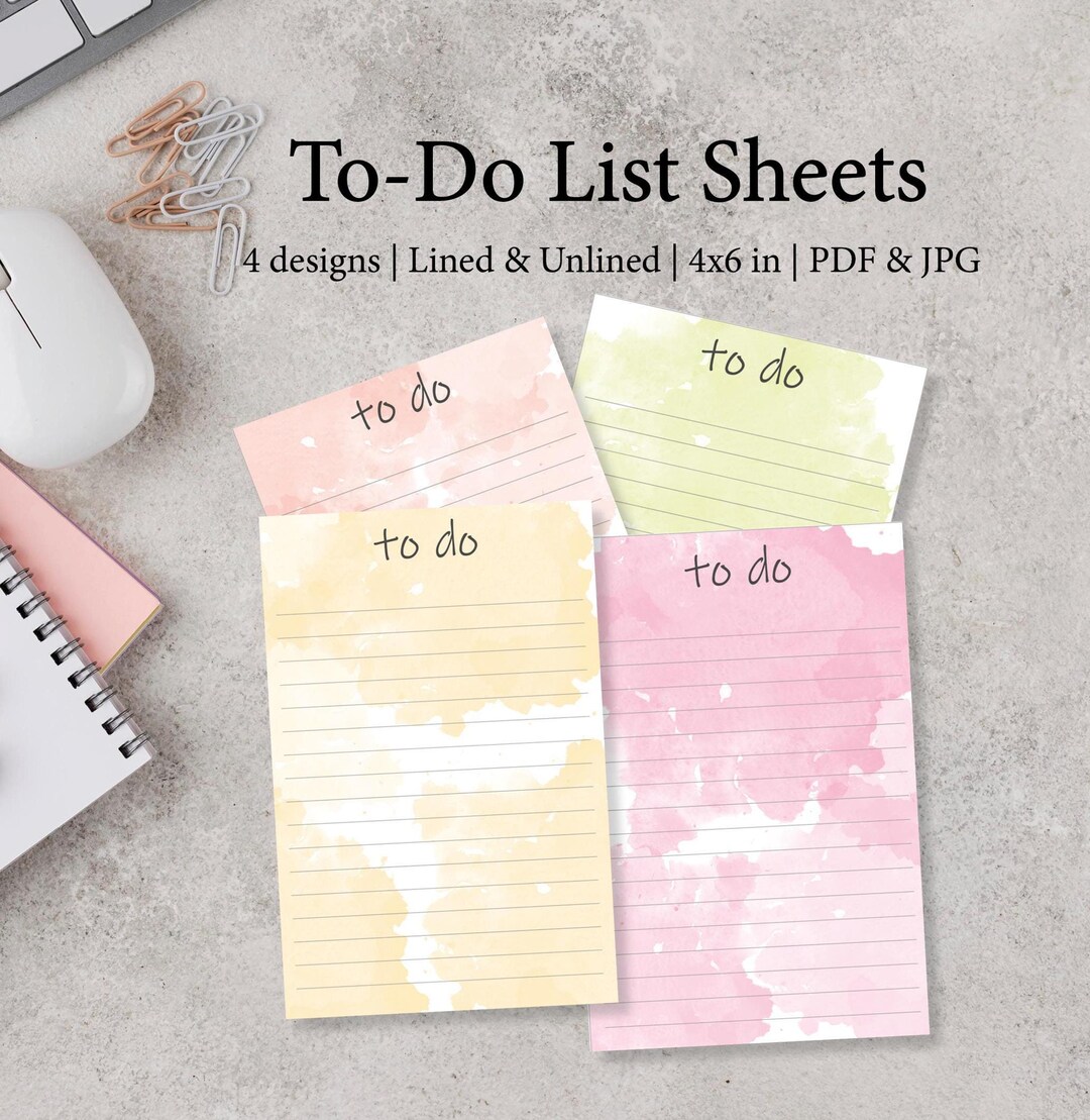 Printable To-do List Bundle, Cute Task Sheets, Daily Work Planner, Tear ...