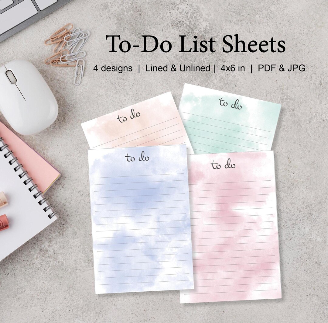 To-do List Sheets | Task Tracker Sheets | Aesthetic Memo Sheets ...