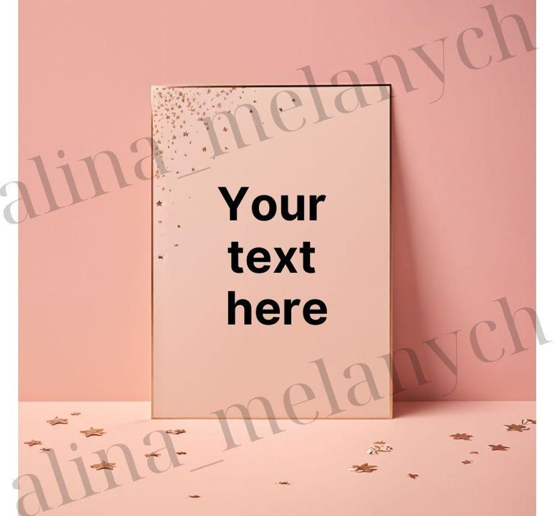 Elegant Pink Gold Card Mockup, Front-back Mockup, Minimalistic Template ...